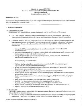 Schedule B Admin Plan DRI Downtown Improvements Fund - Tannersville, NY